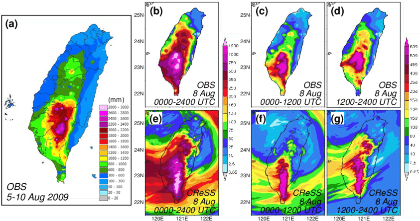 Observed Total Rainfall Distribution (mm) In Taiwan - Taiwan Map - Free ...