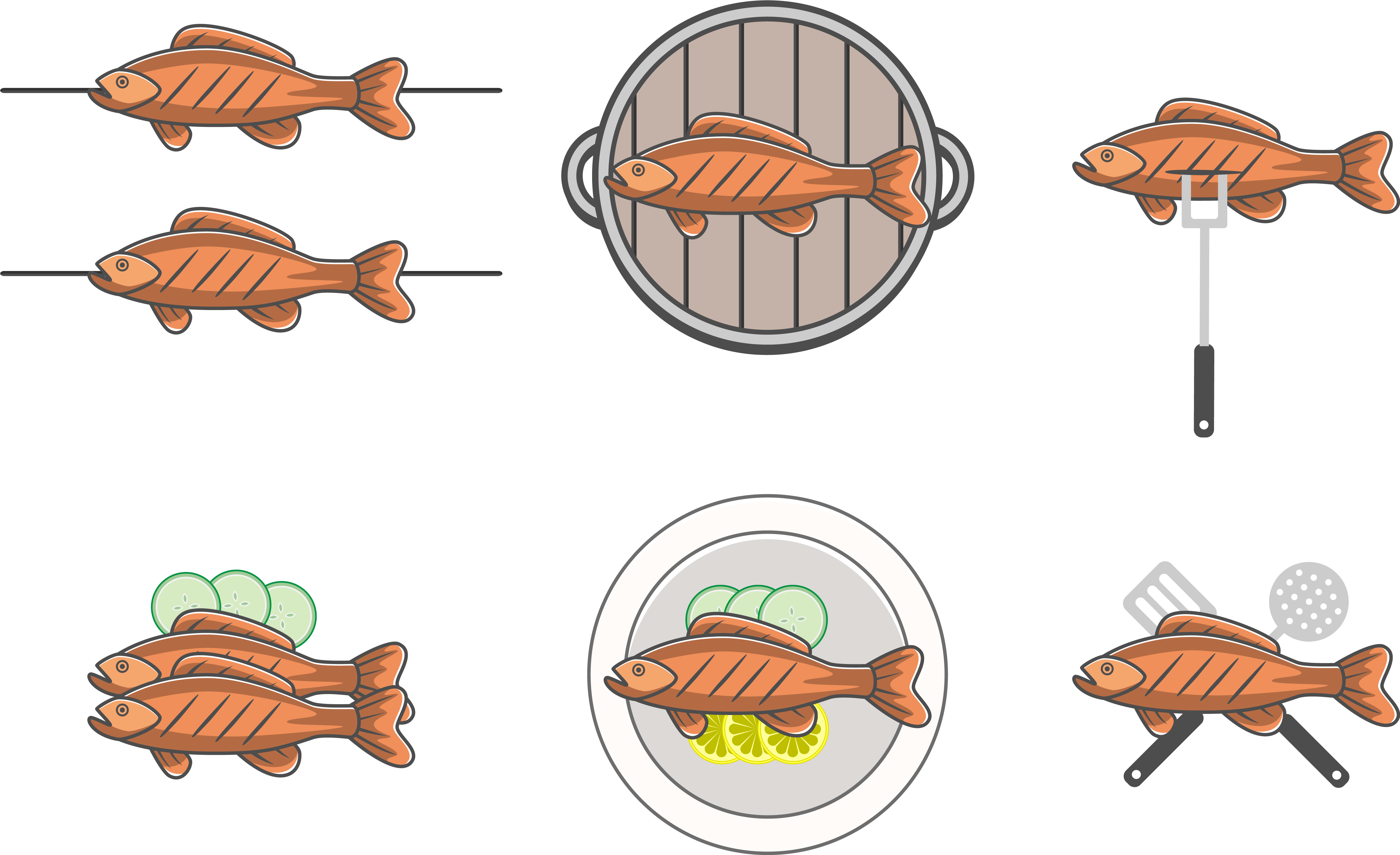 Fry Clipart Roast Fish ~ Frames ~ Illustrations ~ Hd - Vector Graphics ...