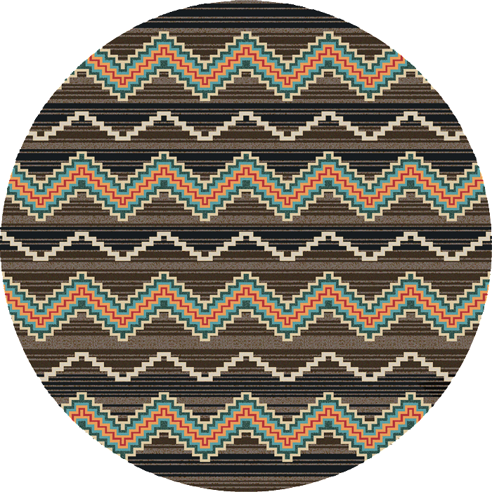 Download Light Brown And Dark Brown Round Rug With Squiggly PNG Image ...