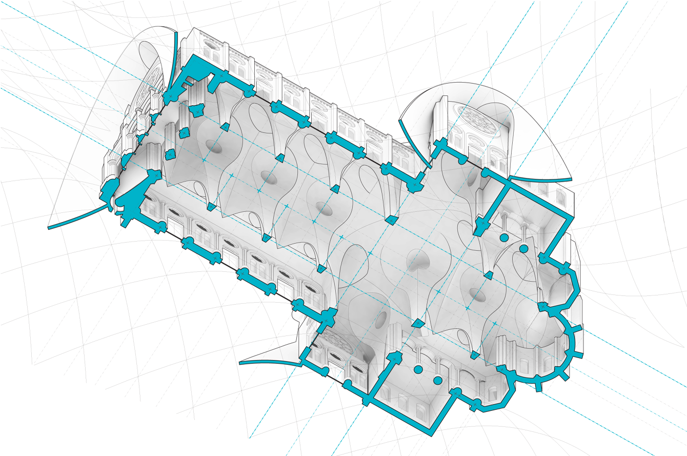 Download Worm's-eye View Of Vaulted Interior - Diagram PNG Image with ...