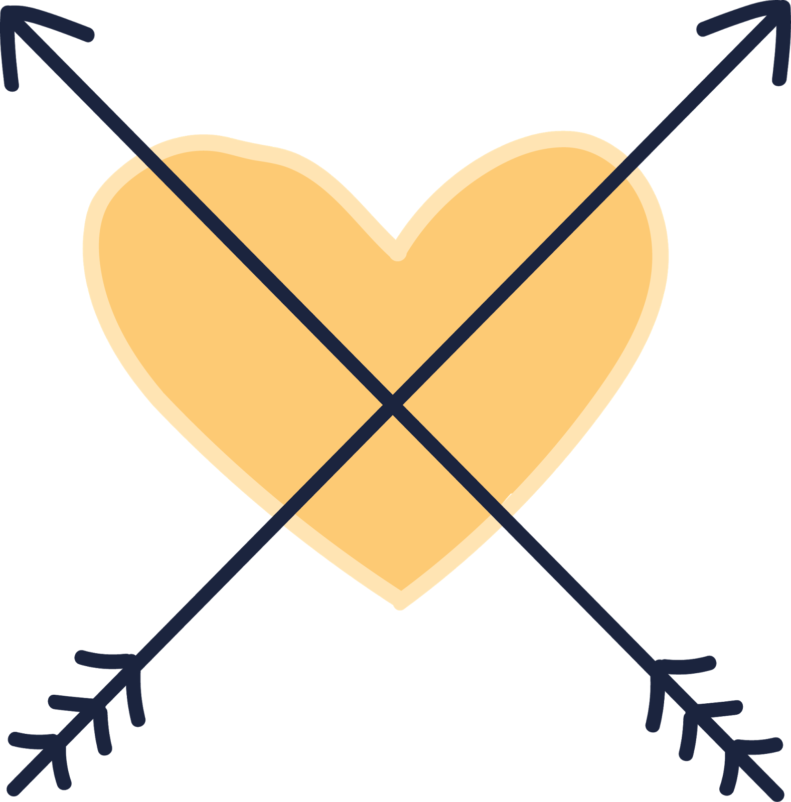 Download Yellow Heart Logo - Cross Arrows PNG Image with No Background ...