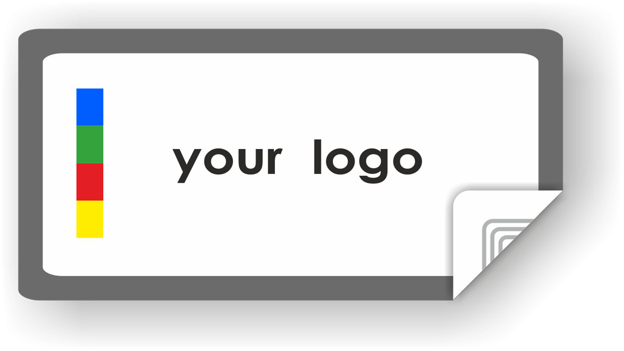 Picture Of Custom Logo Rectangle Sticker Border - Near-field ...