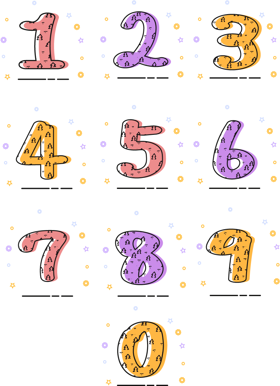 Download Cartoon Cute Vector Candy Color Number Png And Image - Digital ...