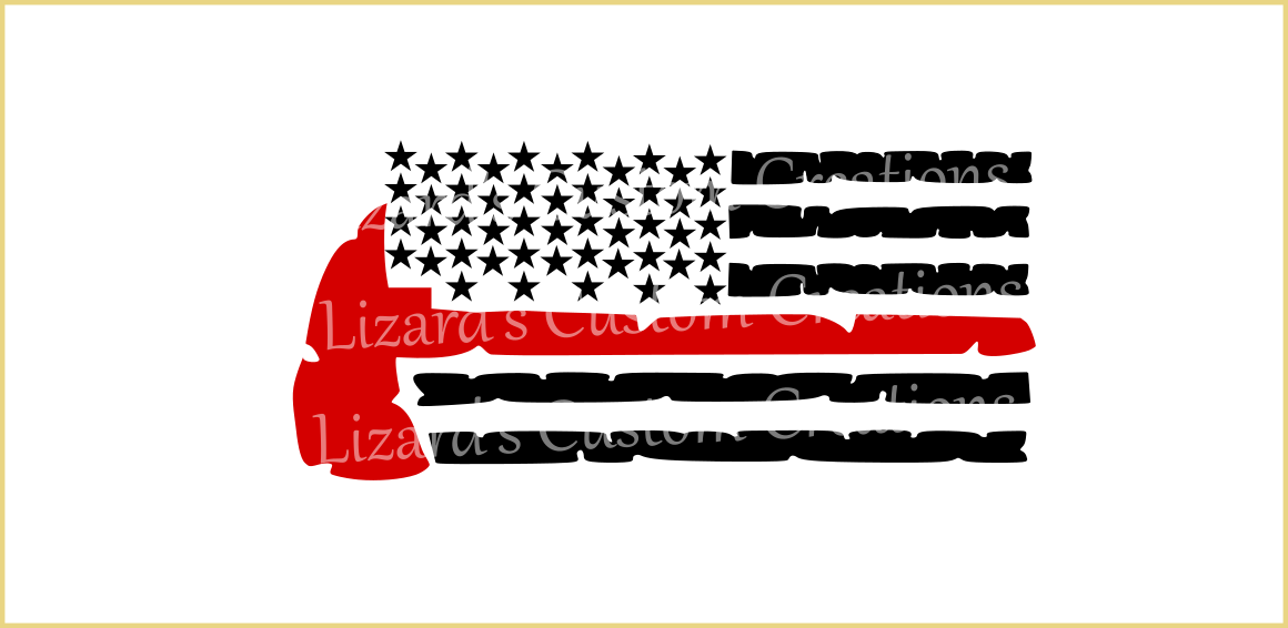 Firefighter Flag With Axe Includes Distressed Flags - Graphic Design ...
