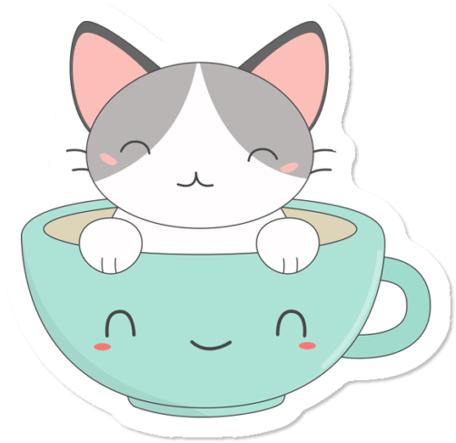 Kawaii Cute Coffee Cat - Chibi Dog - Free Transparent PNG Download - PNGkey