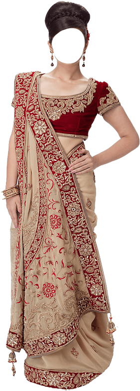 Download Product Details - Red Designer Bridal Saree PNG Image with No ...