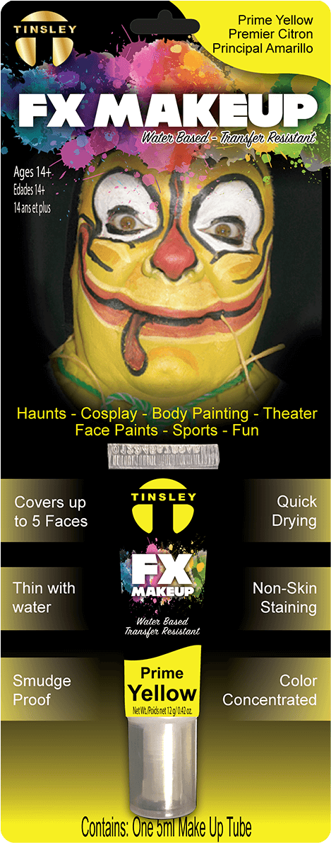 Yellow Face Paint - Prosthetic Makeup - Free Transparent PNG Download ...