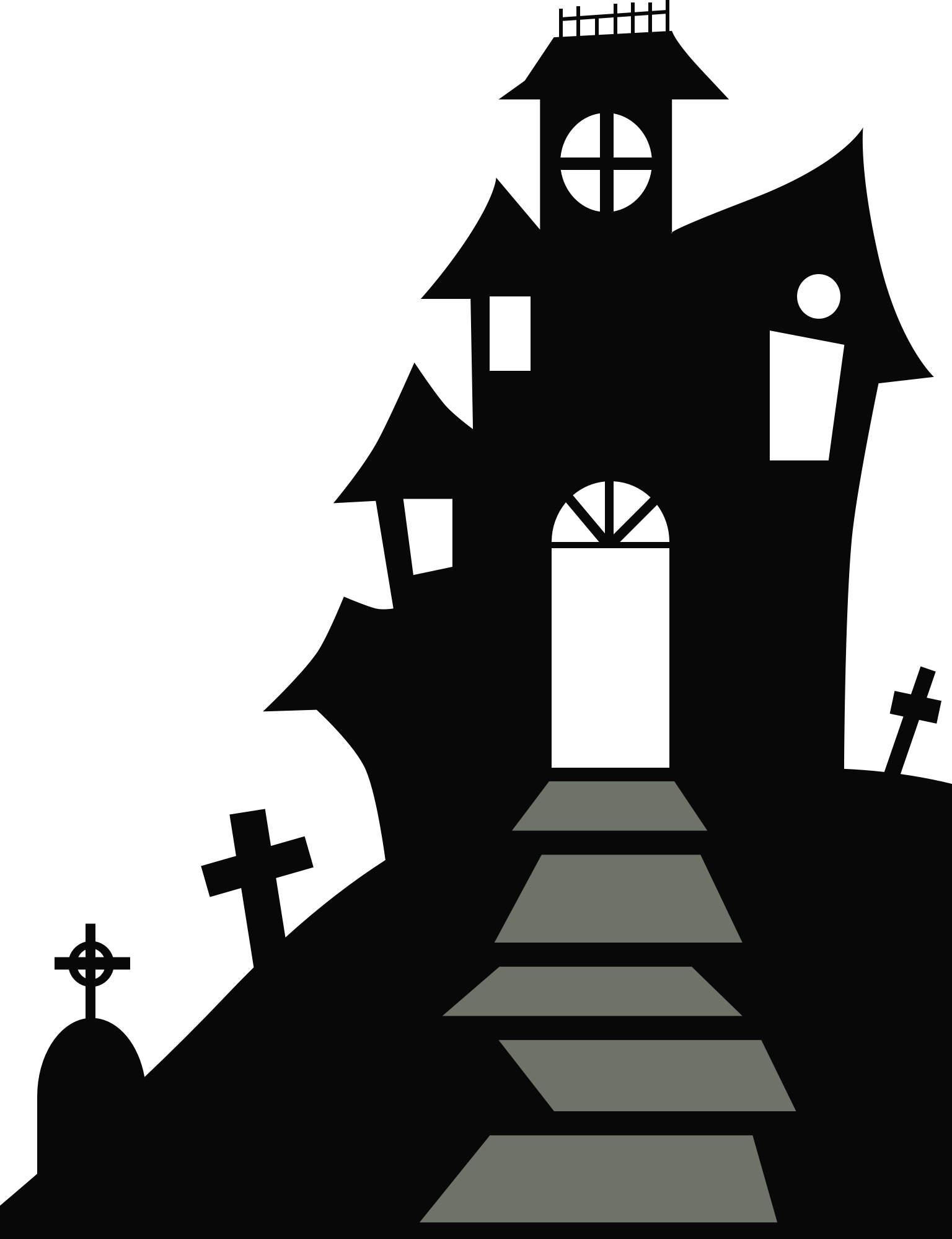 Download Haunted House Silhouette Png - Transparent Haunted House Silhouette PNG Image with No ...