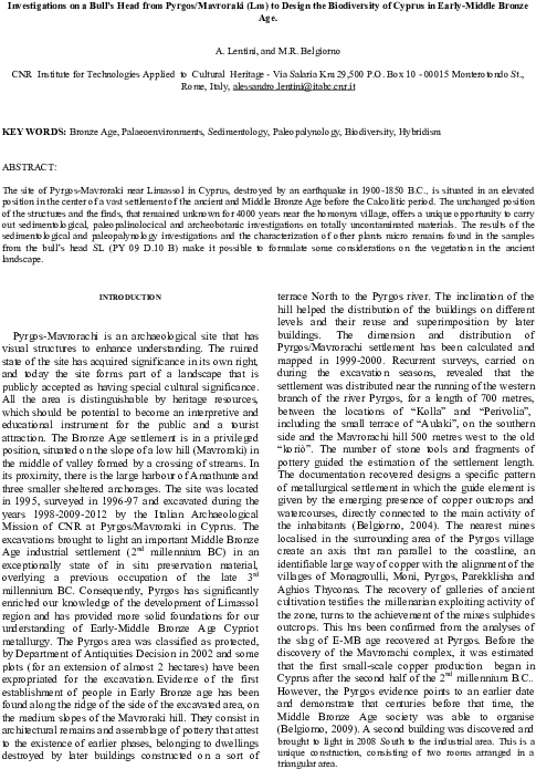 Download Investigations On A Bull's Head From Pyrgos/mavroraki ...