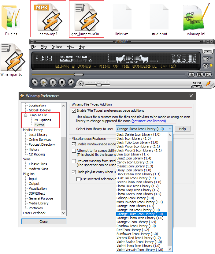 Download To Change Or Set Default Winamp Icon Library Use Dropdown ...