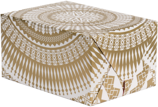 Download Gold And Cream Patterned Wrapping Paper Sheet - Ottoman PNG ...