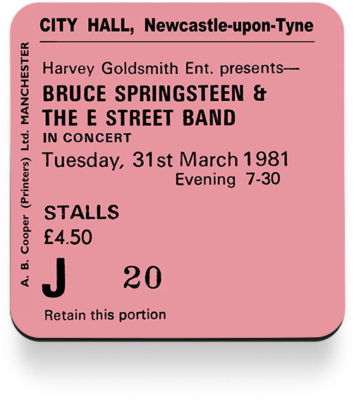 Download Bruce Springsteen Newcastle City Hall Ticket Magnet - Parallel ...