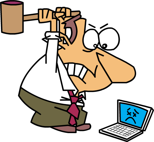 Download Angry Businessman Cartoon Computer - Computer Mad Cartoon PNG ...