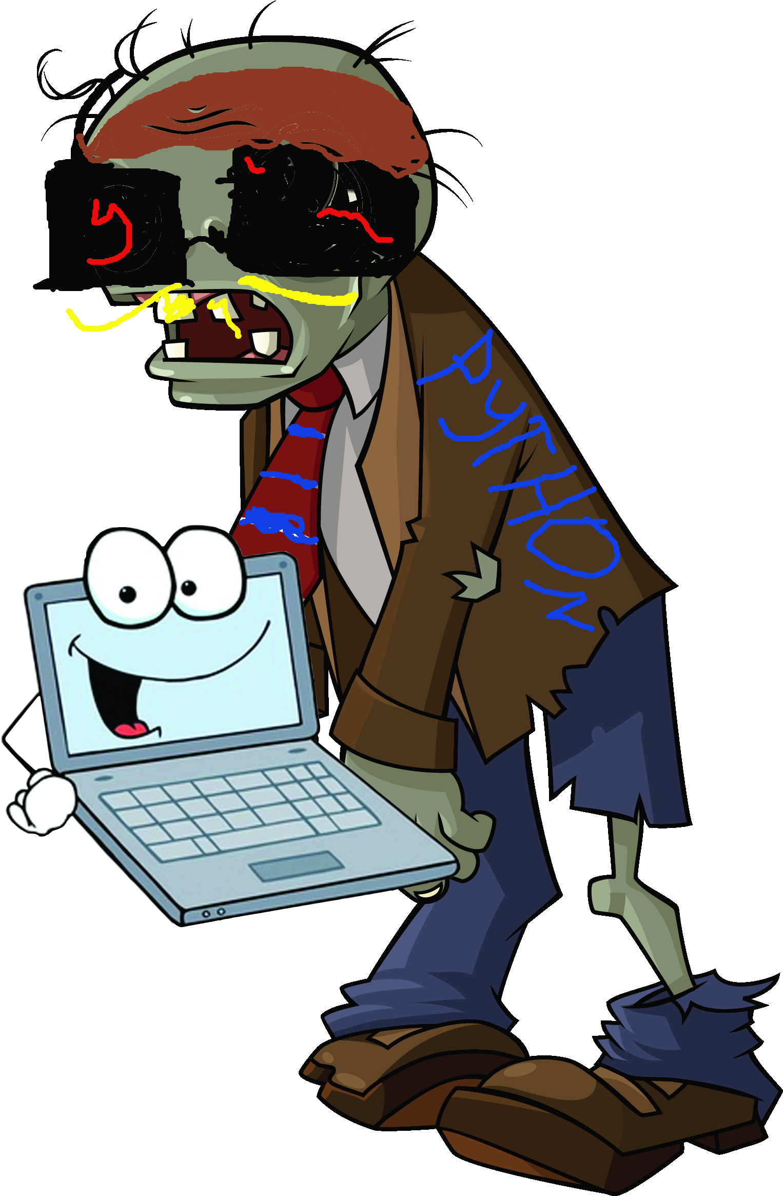 Download Pvz Suit W Computer - Plants Vs Zombies Normal Zombie PNG ...
