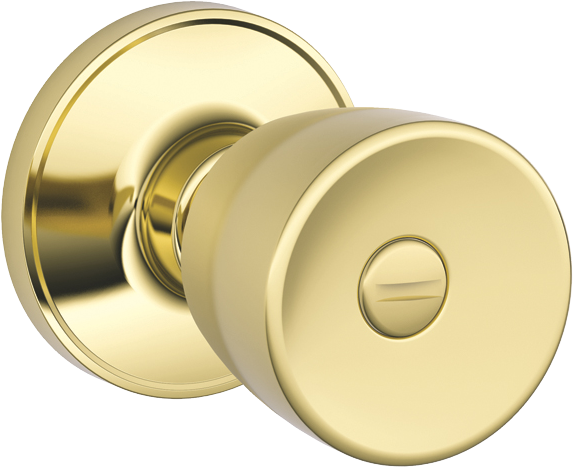 Download Byron Bright Brass Privacy Bed/bath Door Knob - Schlage J ...
