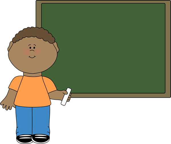 Download Boy Standing At A Chalkboard With A Piece Of Chalk - Clip Art ...