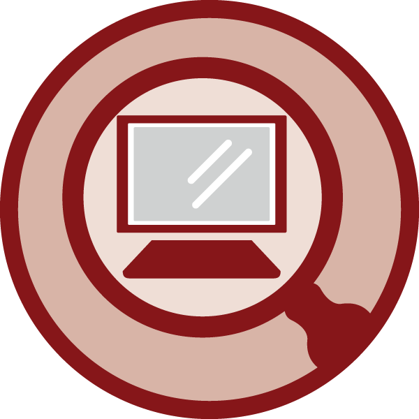 Magnifying Class Over A Computer Inside Circle - Computer - Free ...