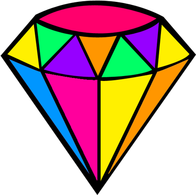 Diamond Color Clip Art Colored Transprent Png - Color Diamond Cartoon ...