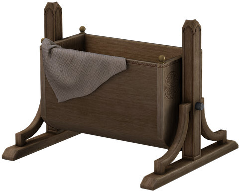 Cradle, Bed, Cot, Wooden Bed, Digital Art, Isolated - Infant Bed - Free ...
