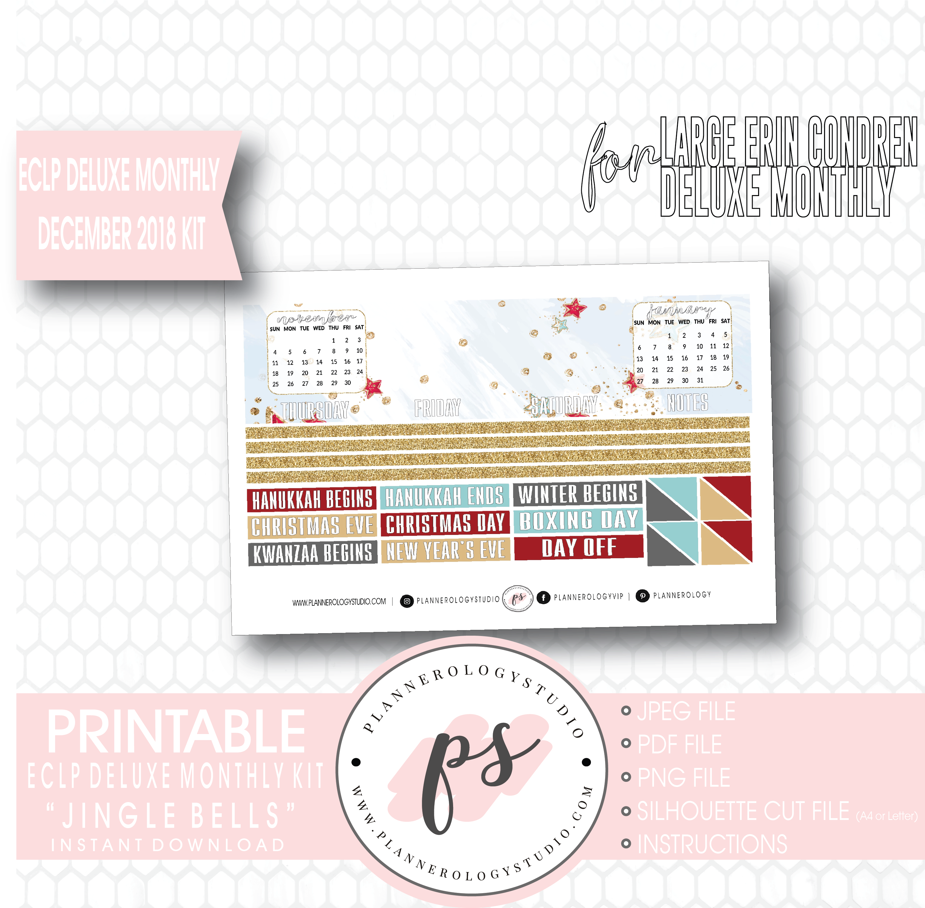 Jingle Bells December 2018 Monthly View Kit Digital - February 2019 ...