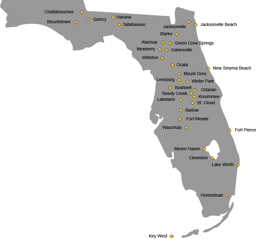 Florida Public Power Map - Map Of Florida - Free Transparent PNG ...