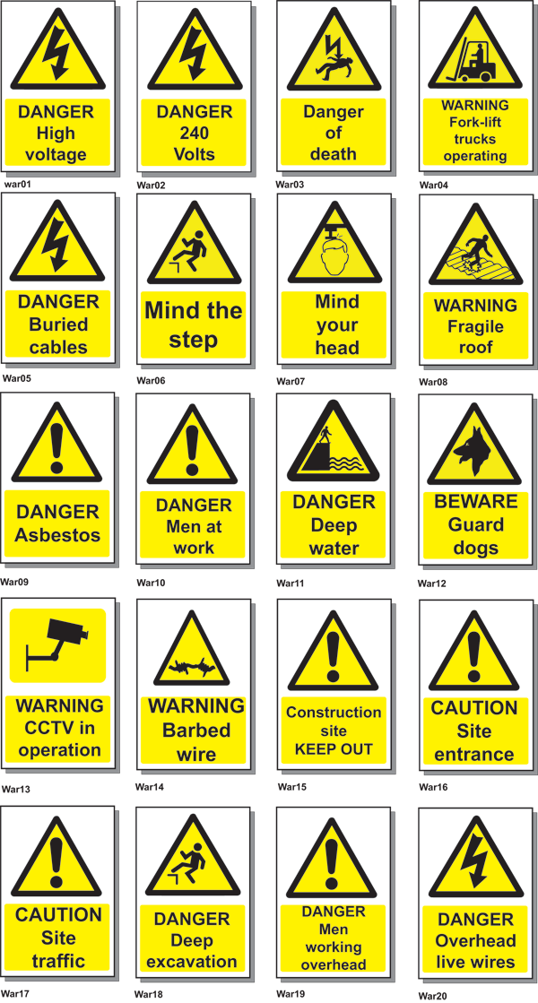 Download Safety Warning Signs - Safety And Warning Signs PNG Image with ...