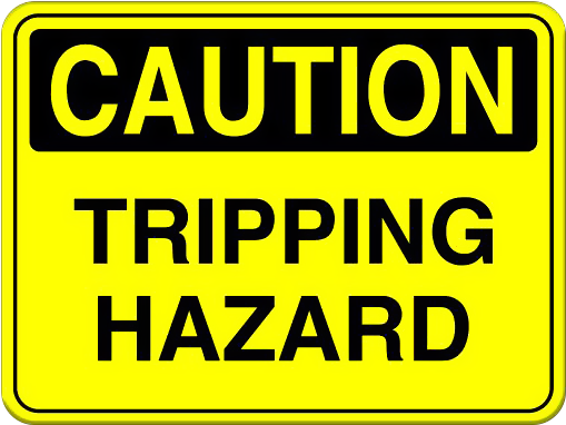 Caution Sign Tripping Hazard - Seton 3036c Hazard Warning Labels ...