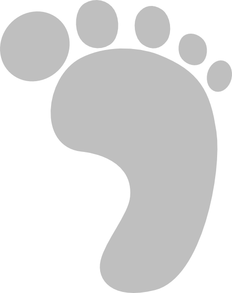 Download Grey Footprint Clip Art - Baby Footprints Clipart Grey PNG ...