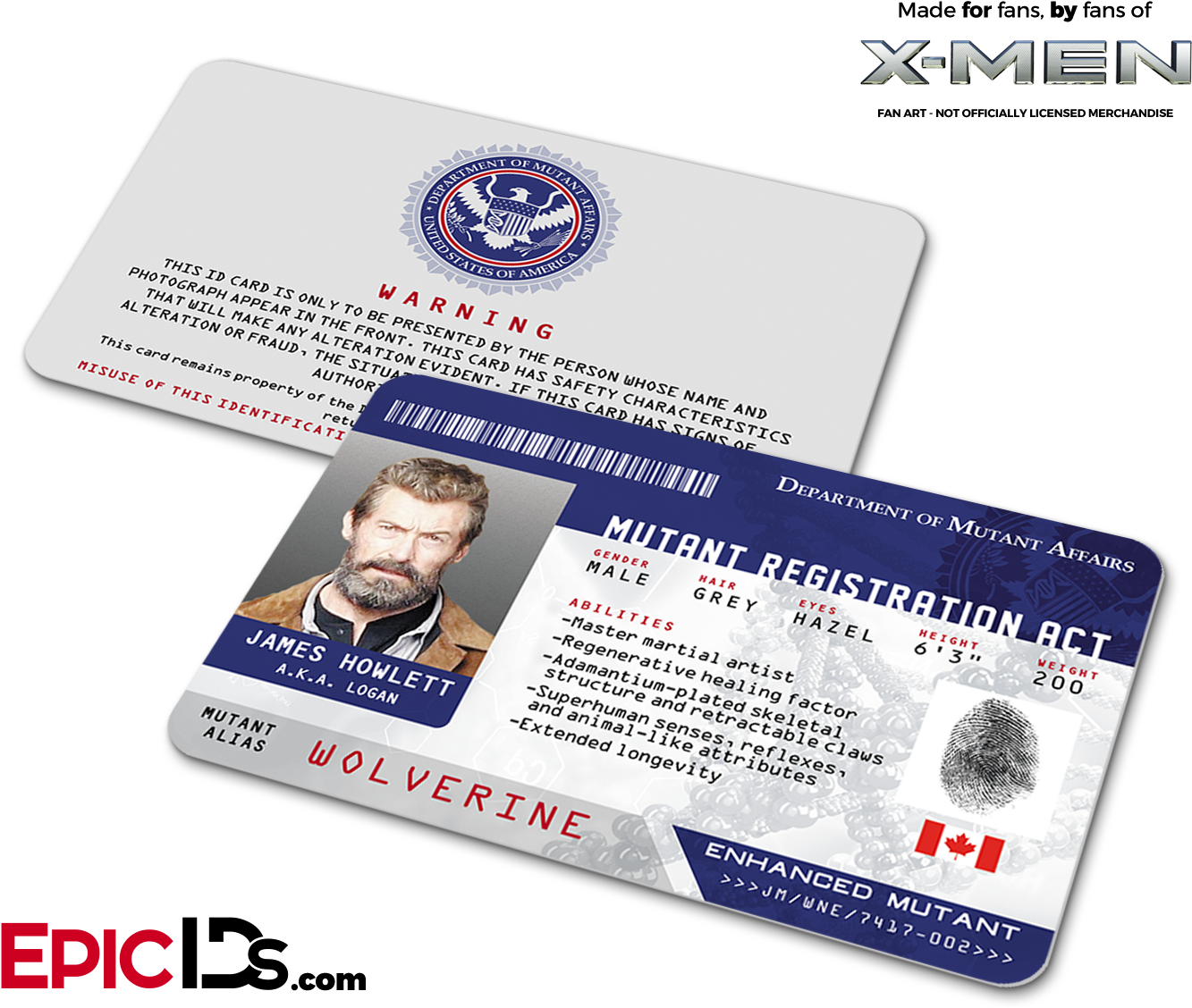 Download Mutant Registration Act 'x-men' Identification Card - Mutant ...