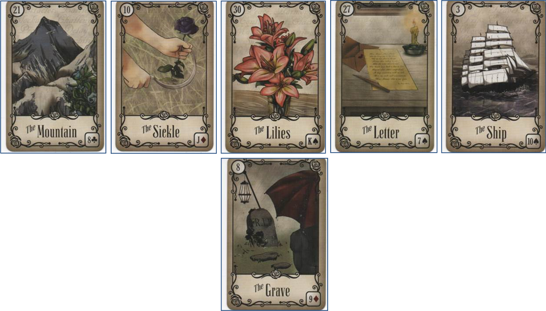Download Lenormand Line Of 5 With Base Card - Tarot Cards Coffin PNG ...