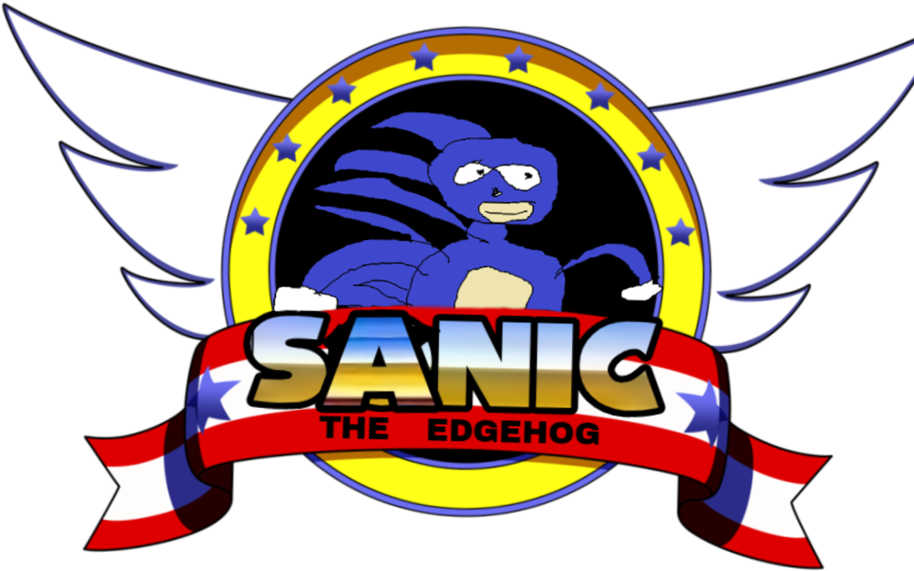 Sanic Sticker - Sonic The Hedgehog Emblem - Free Transparent PNG ...