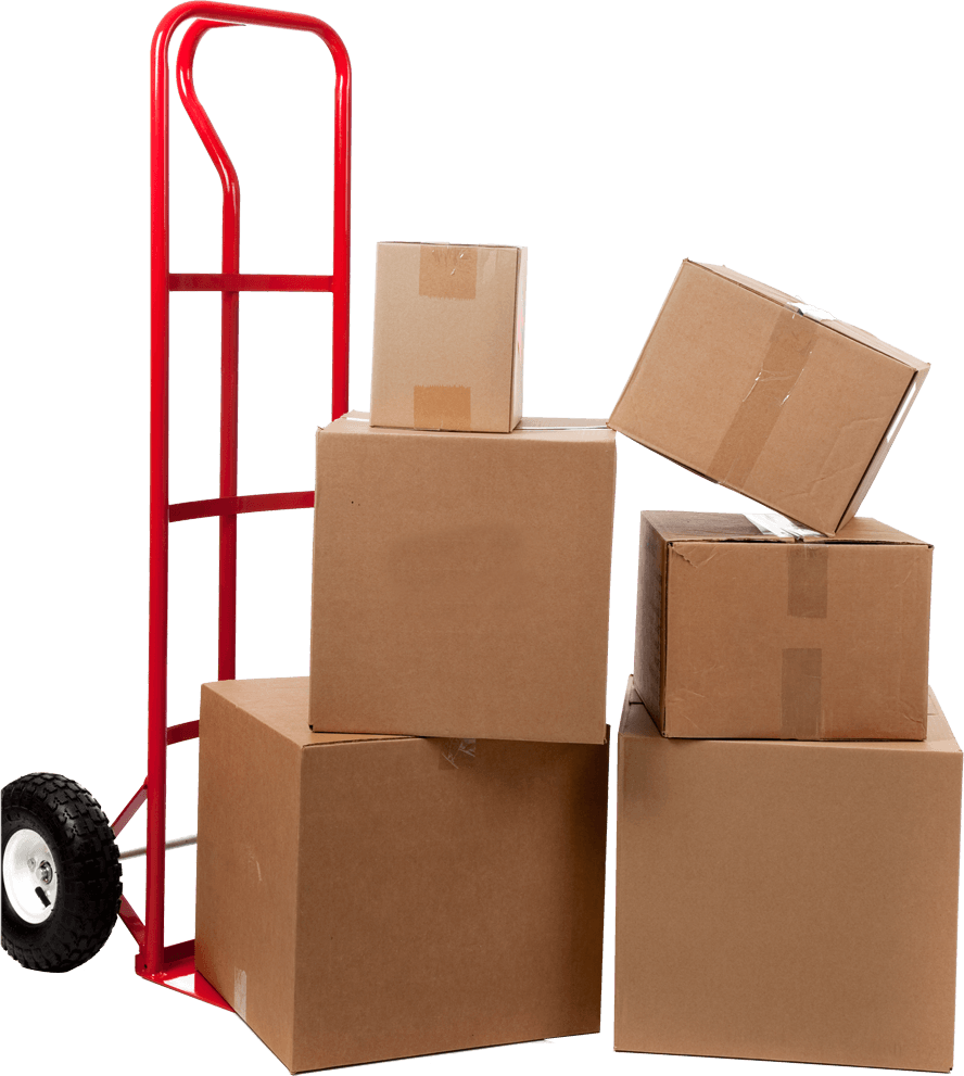 Download Push Cart With Boxes - Moving Helpers PNG Image with No ...