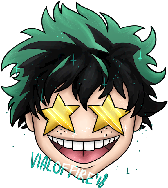 Download Star Eye Emoji Deku Lol - Cartoon PNG Image with No Background ...