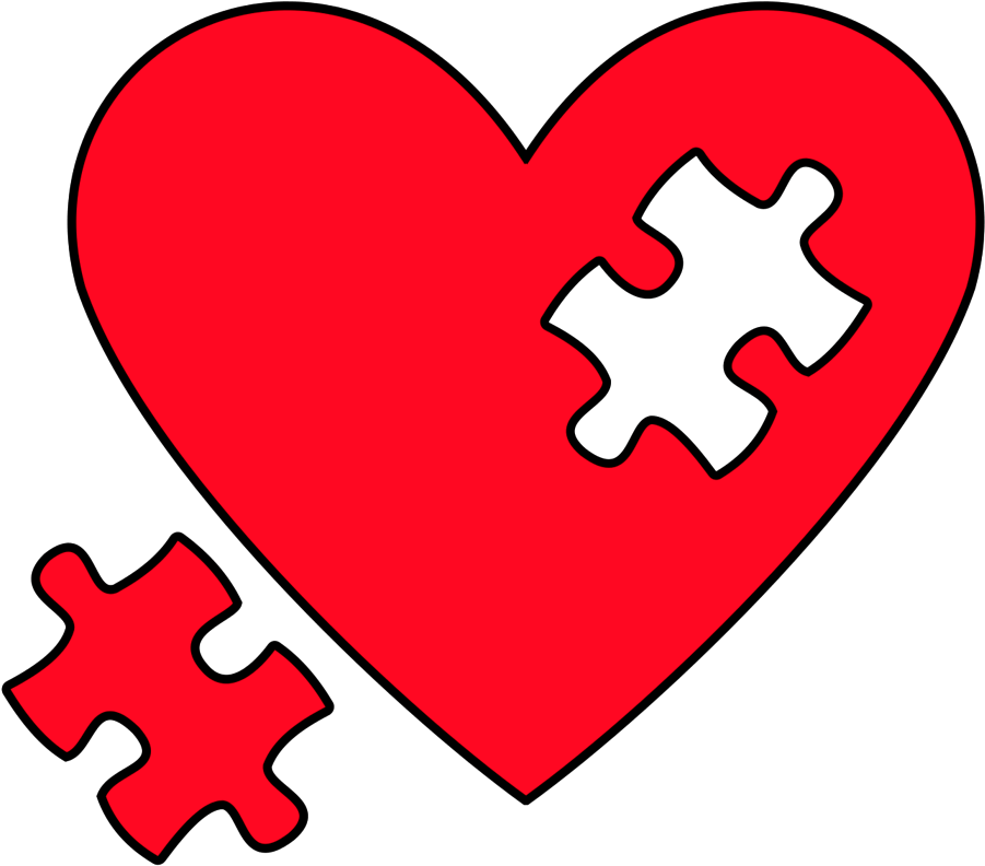 Heart Puzzle Clipart - Puzzle Piece Heart Clipart - Free Transparent ...