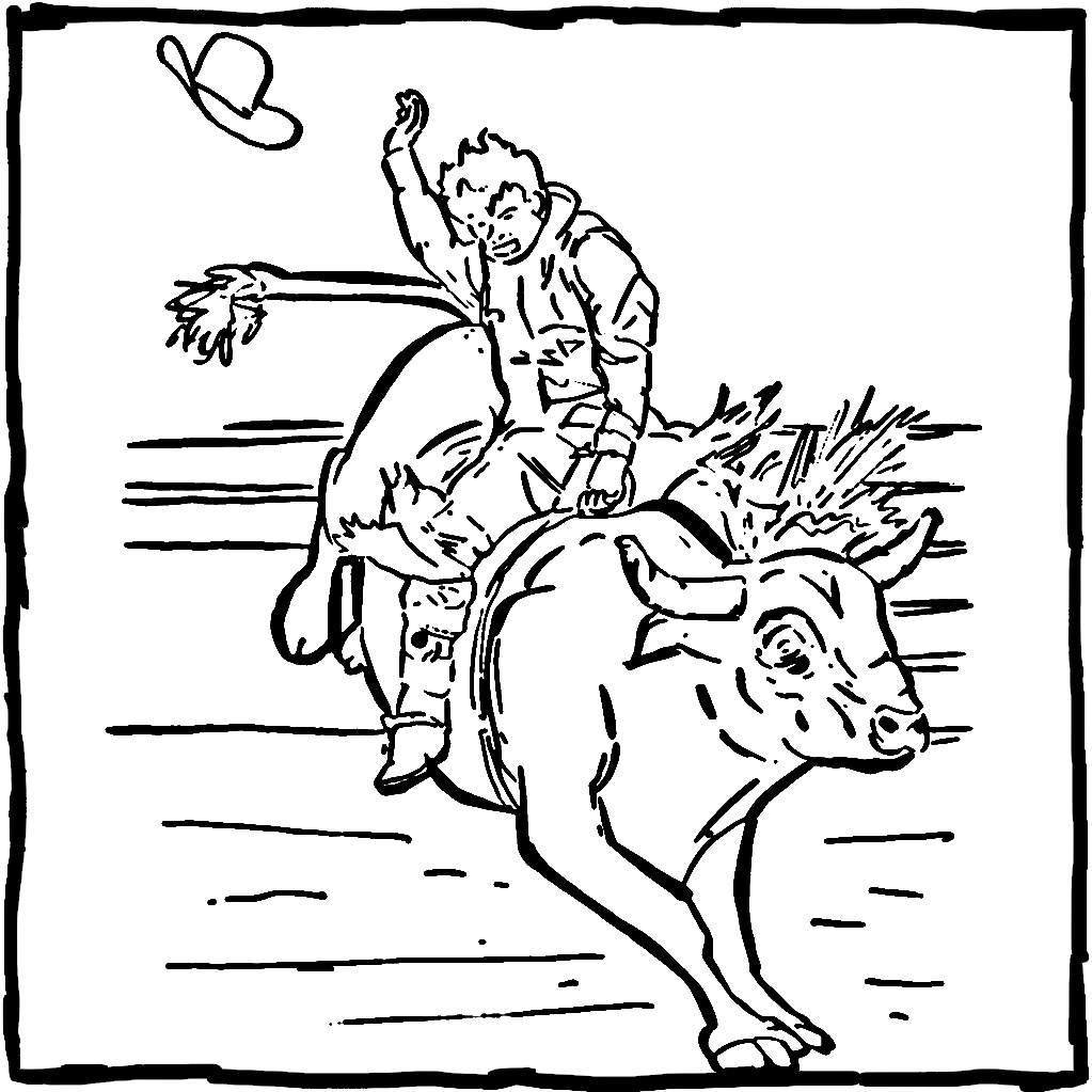 Download Bull Riding - Cartoon PNG Image with No Background - PNGkey.com