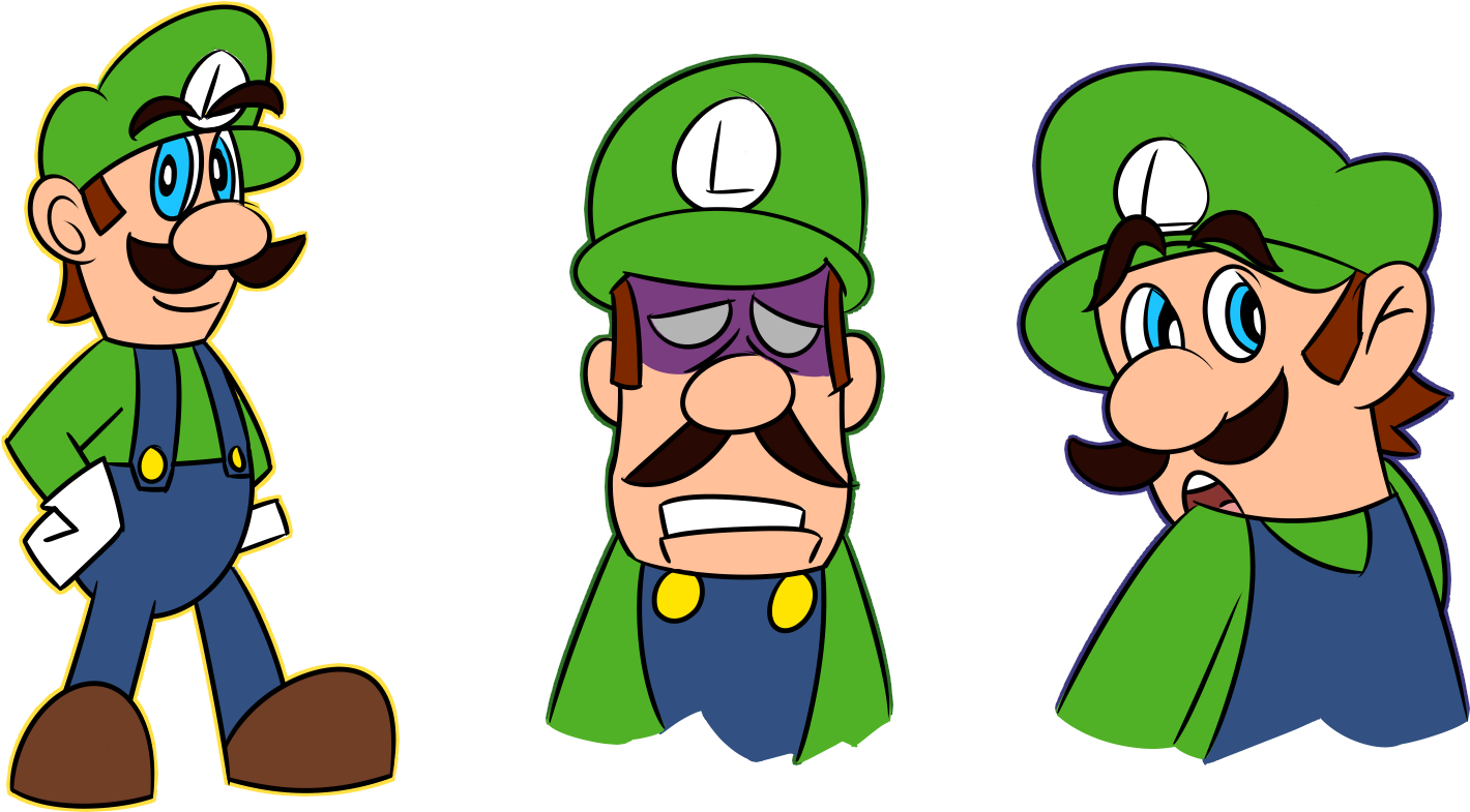 Download Luigi Sketches - Cartoon PNG Image with No Background - PNGkey.com