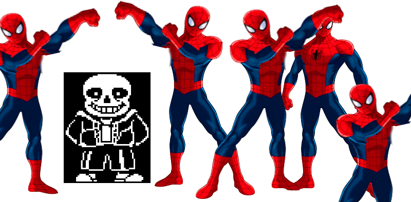Download Transparent Sans Dabbing - Spiderman X Sans PNG Image with No ...