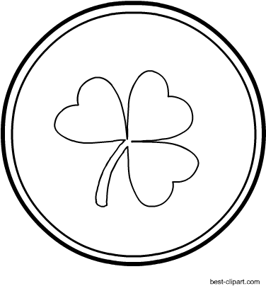 Download Free Black And White Coin Clip Art For Saint Patrick's - Saint ...