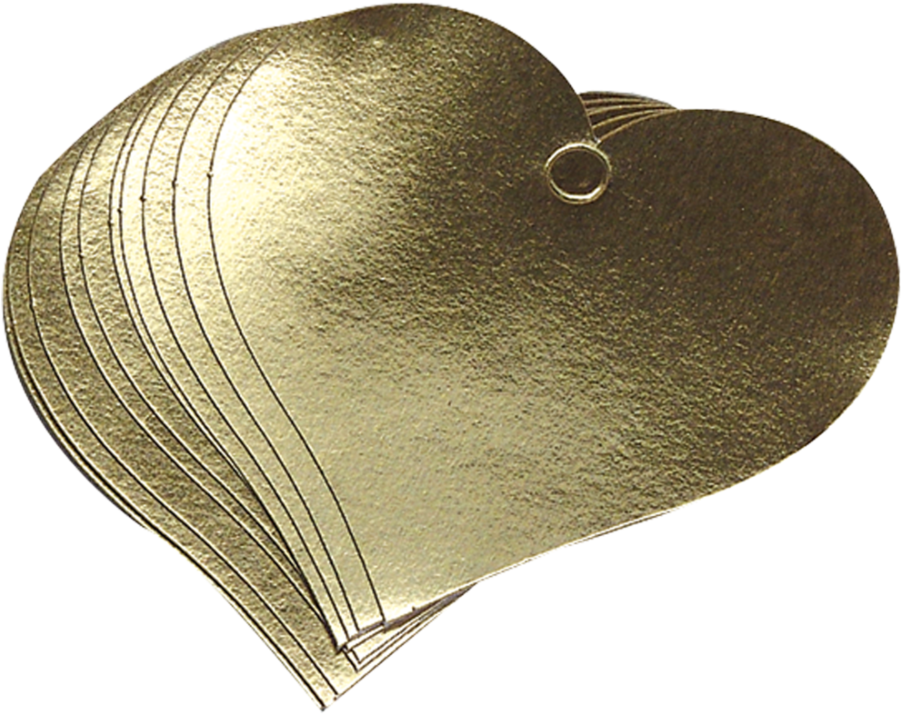 Download Gold Foil Heart Tags PNG Image with No Background - PNGkey.com