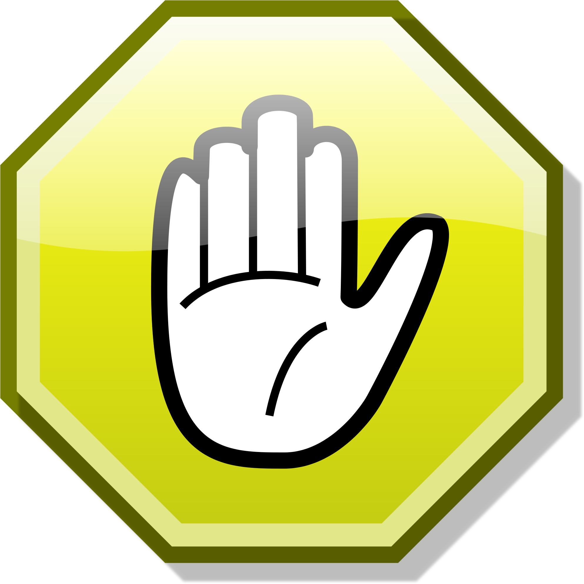 Download Open - Yellow Stop Hand PNG Image with No Background - PNGkey.com