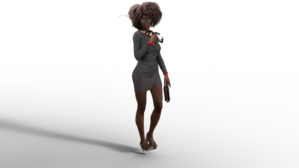 Download Female, 3d Character, Comic, Model - Standing PNG Image with ...