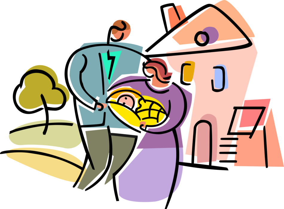 Download Vector Illustration Of New Parents Mother And Father PNG Image ...