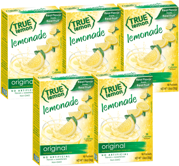 Download True Lemon Original Lemonade 5-pack Hydration Kit - Citrus PNG ...