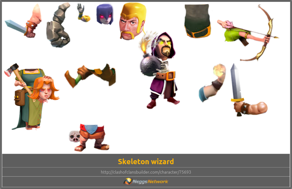1200 X 675 Png 1117kb Skeleton Wizard Character - Clash Of Clans France ...