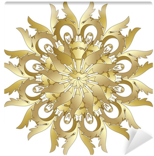 Download Decorative Gold Frame With Vintage Round Patterns On - Window ...