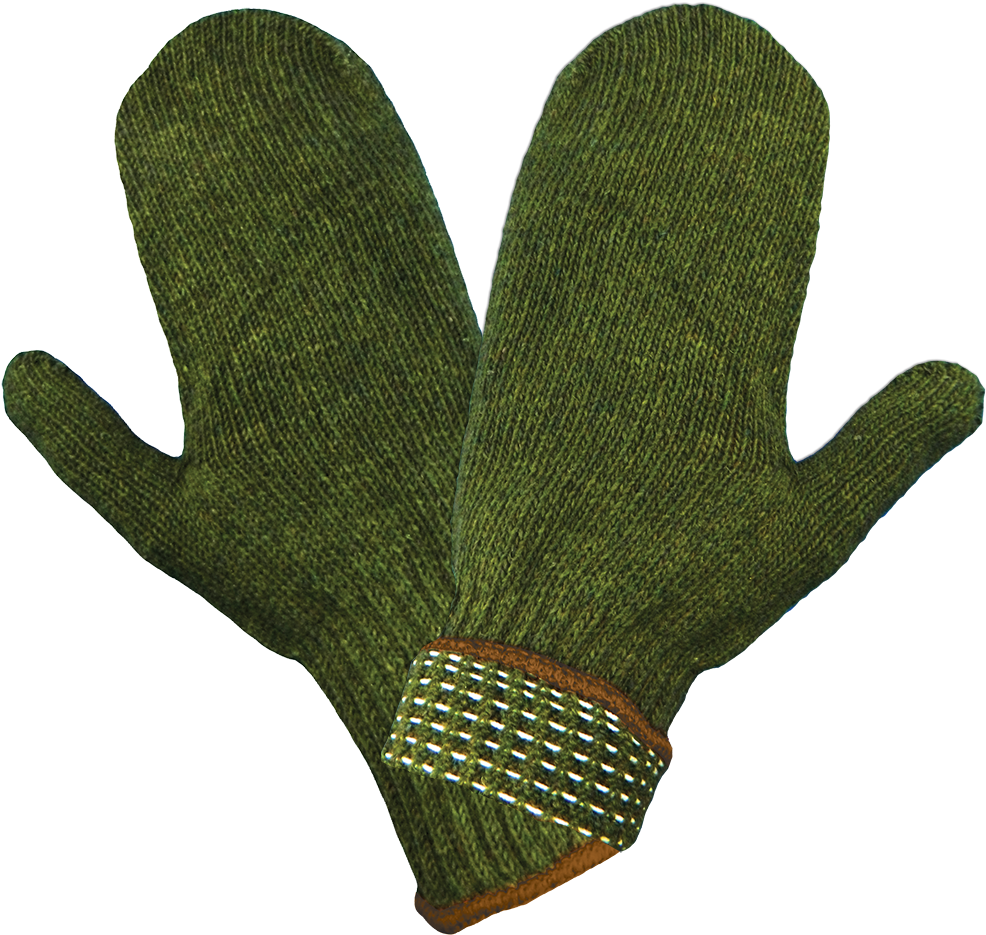 Download Army Green Rag Wool Mittens - Maple Leaf PNG Image with No ...