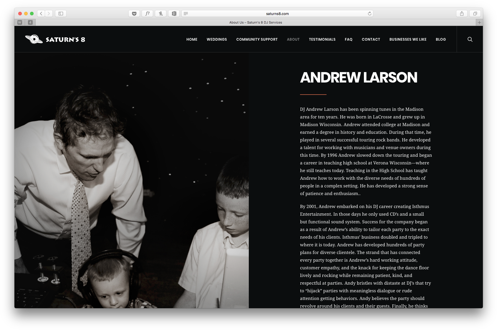 Download Andrew Larson Dj Servies Madison Bio - Photograph PNG Image ...