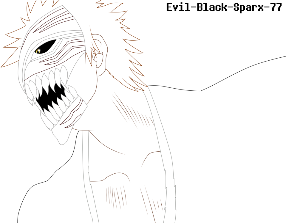 Bleach Ichigo Kurosaki - Line Art - Free Transparent PNG Download - PNGkey